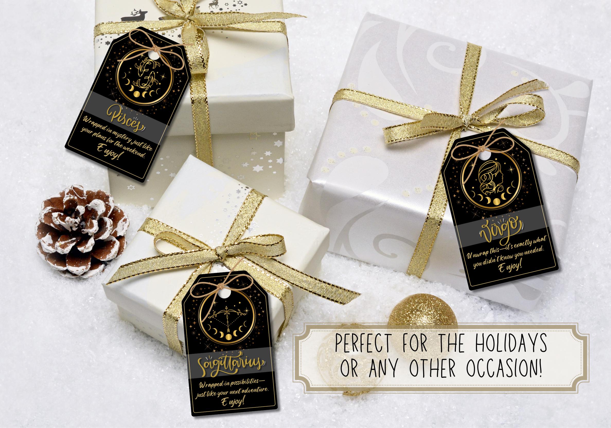 Zodiac Gift Tags Printable, Astrology-themed Digital Tags, Celestial ...