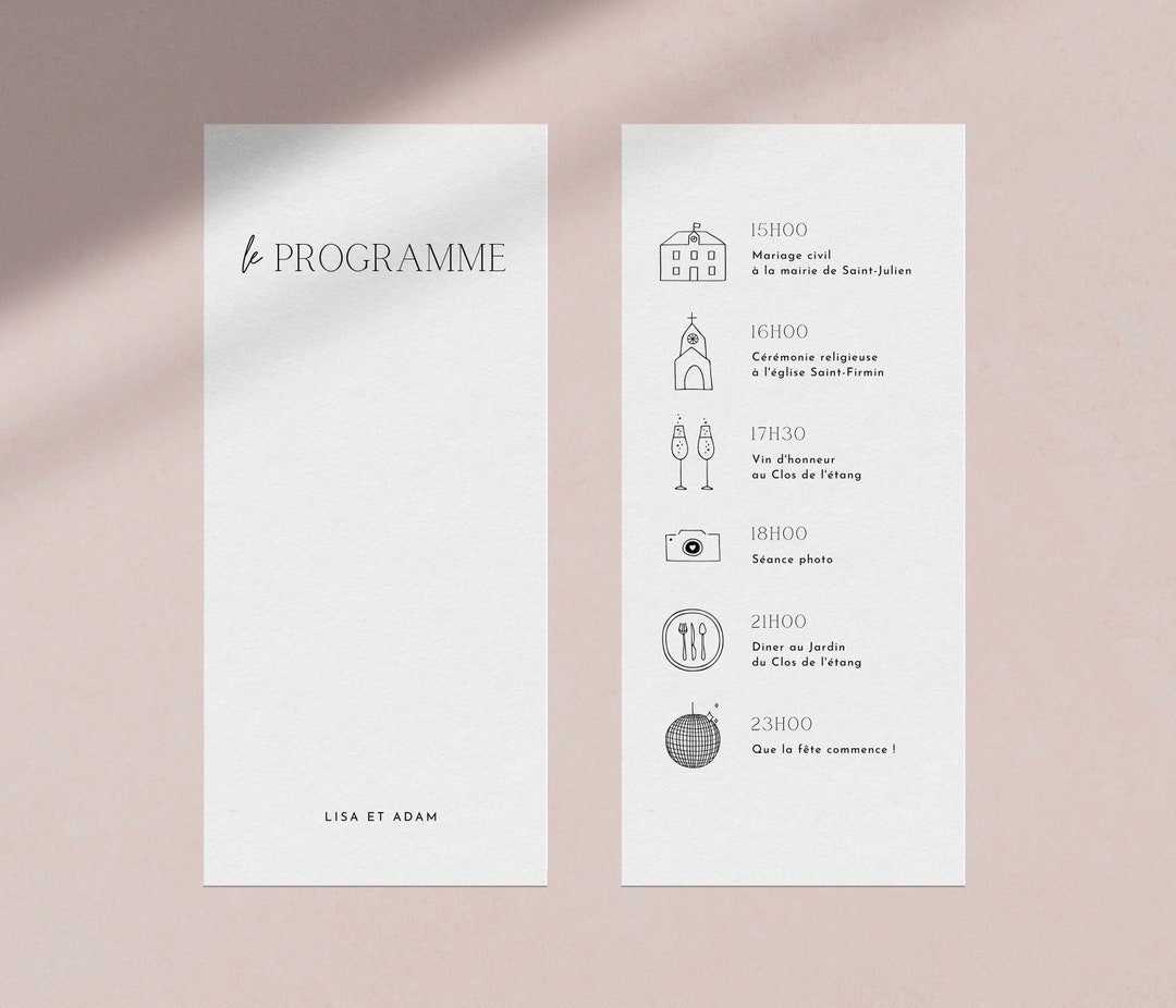 LISA - Wedding Program Icons - Canva Template - Etsy