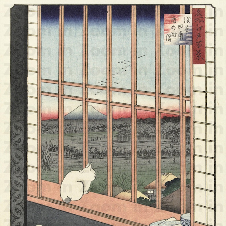 Japanese Ukiyo-e Cat Art Prints: Vintage Animal Posters (digital ...