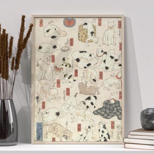 Japanese Ukiyo-e Cat Art Prints: Vintage Animal Posters (digital ...