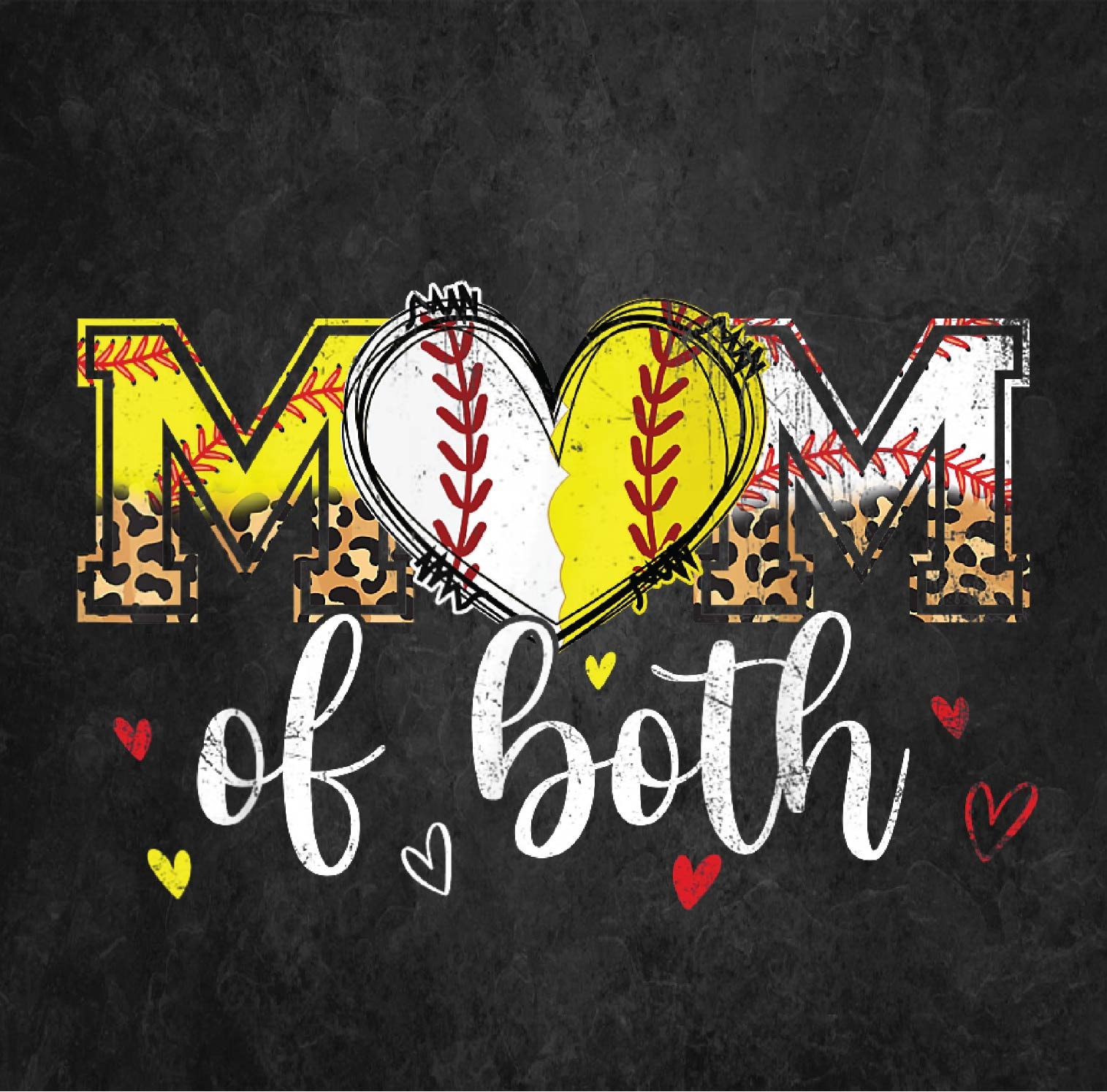 Mom of Both Baseball Softball Heart Leopard Mothers Day Mama Png File ...