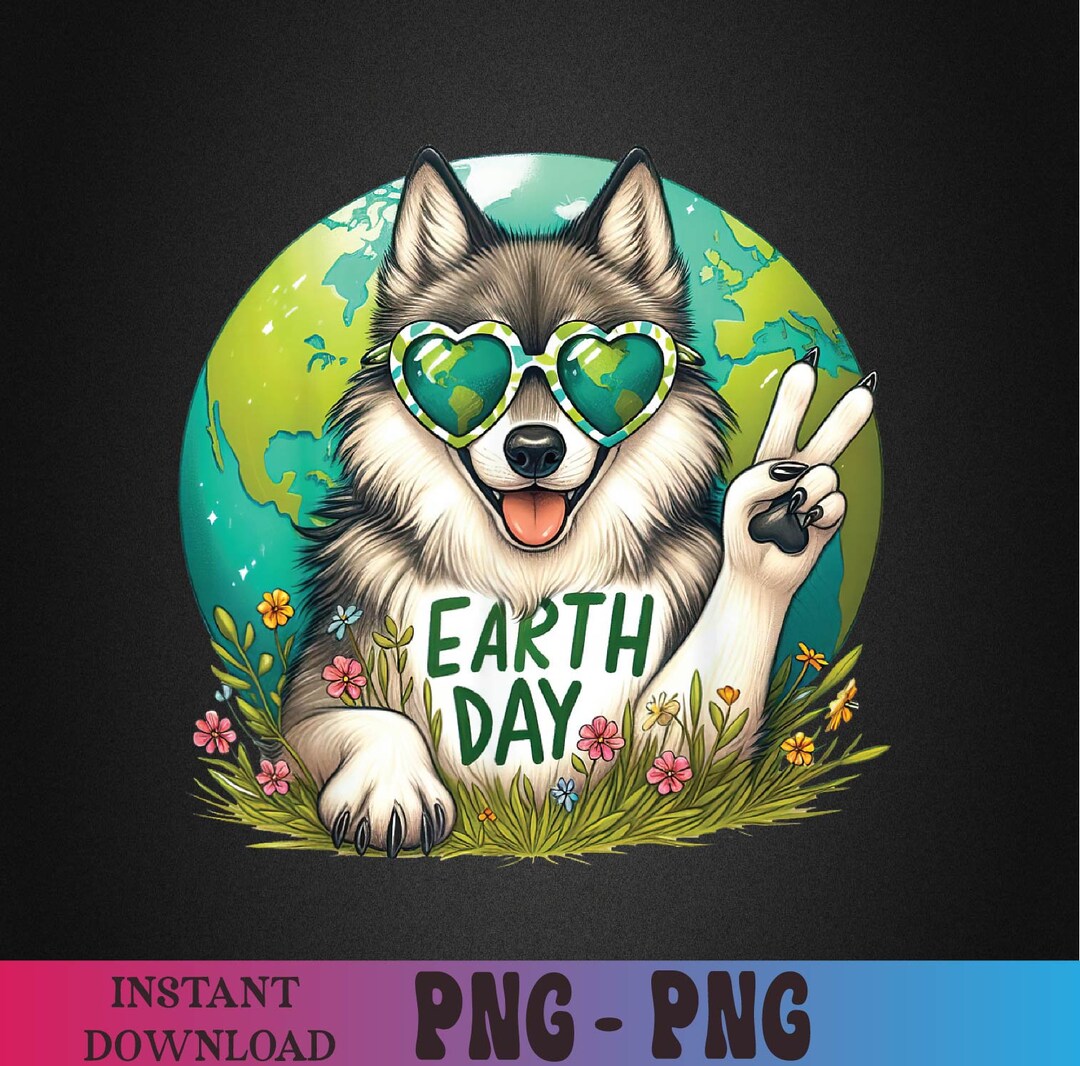 Funny Peace Sign Hand Wolf Png, Earth Day Wolves Png, Sublimation ...