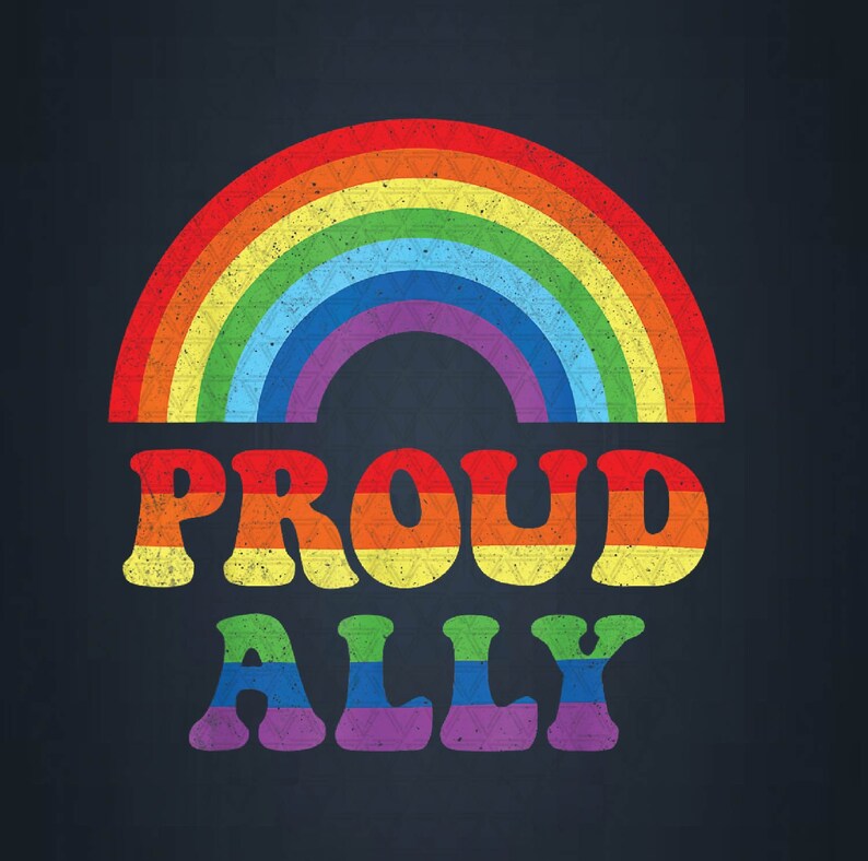 Proud Ally Equality LGBTQ Rainbow Flag Gay Pride Transgender Png Design - Etsy
