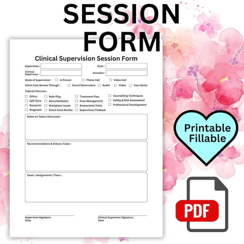 LCSW Hours Tracker Clinical Supervision Tracking Hour Log Notes PDF ...