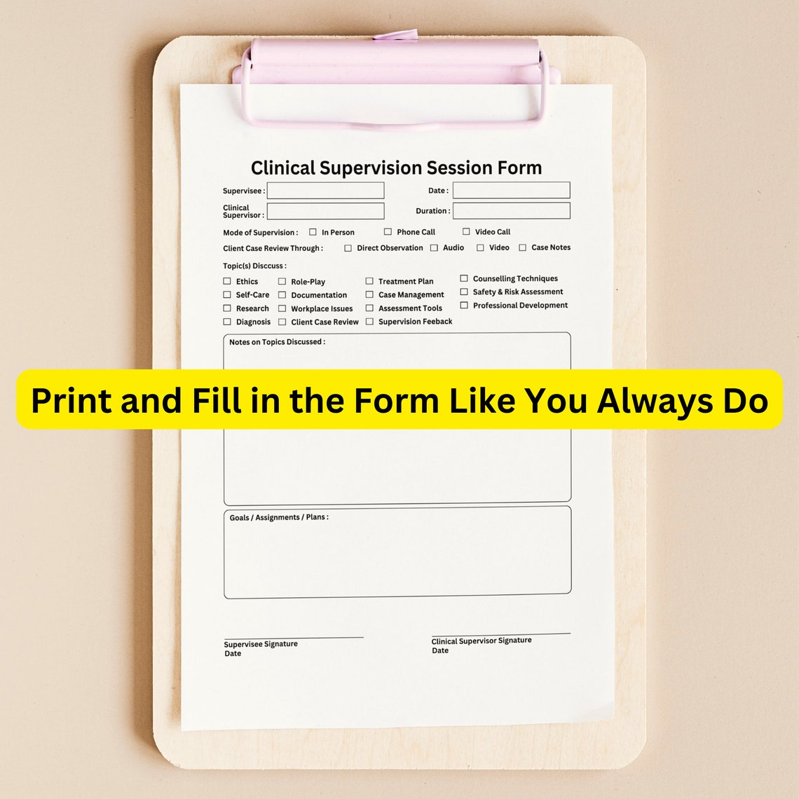 LCSW Hours Tracker Clinical Supervision Tracking Hour Log Notes PDF ...