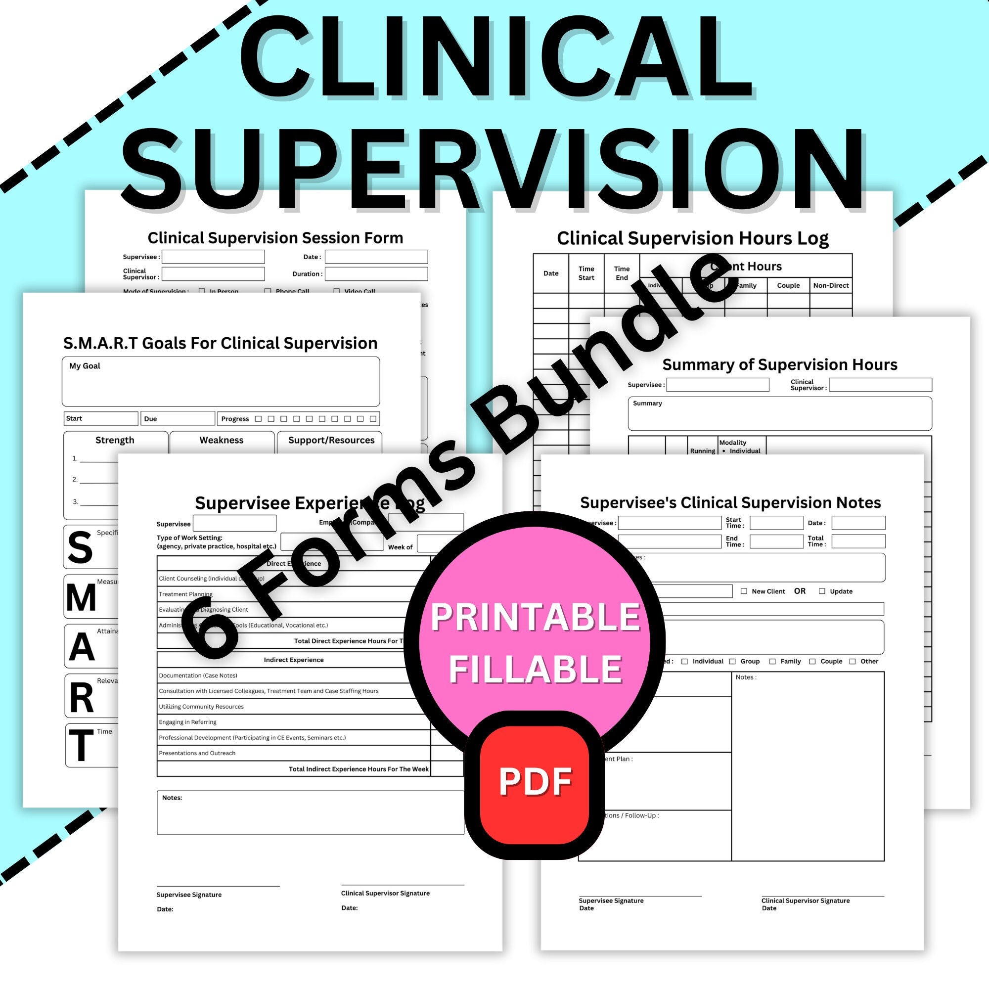 Clinical Supervise Track Lcsw Log Mental Health PDF Printable Fillable ...