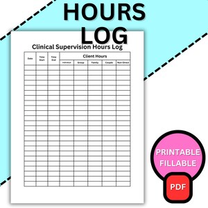 Clinical Supervise Track Lcsw Log Mental Health PDF Printable Fillable ...