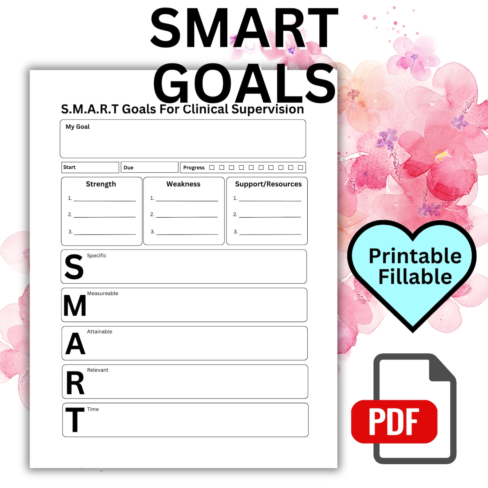 LCSW Hours Tracker Clinical Supervision Tracking Hour Log Notes PDF ...