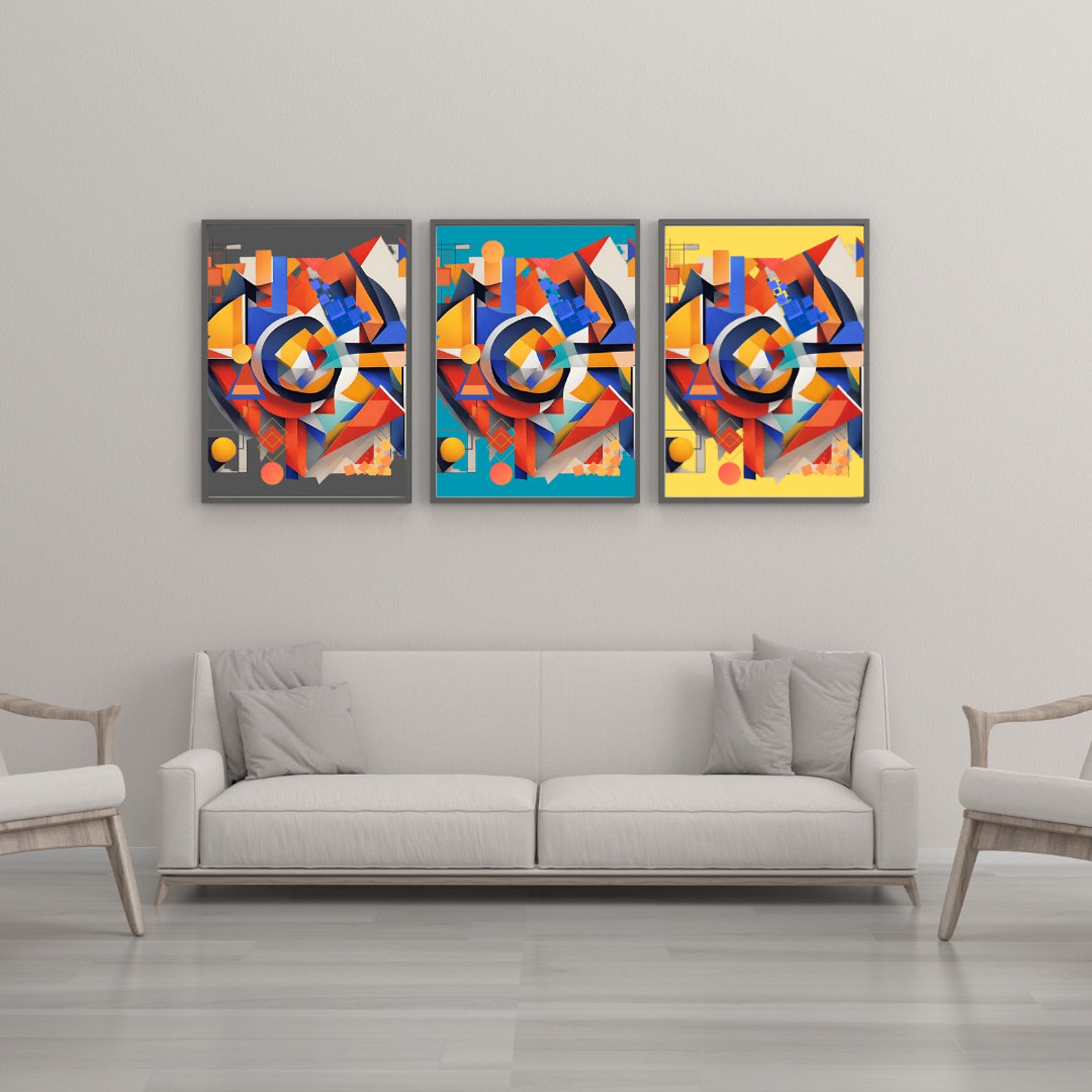 Mural De Arte Abstracto, Cuadro De Arte Abstracto Figuras, Mural De ...