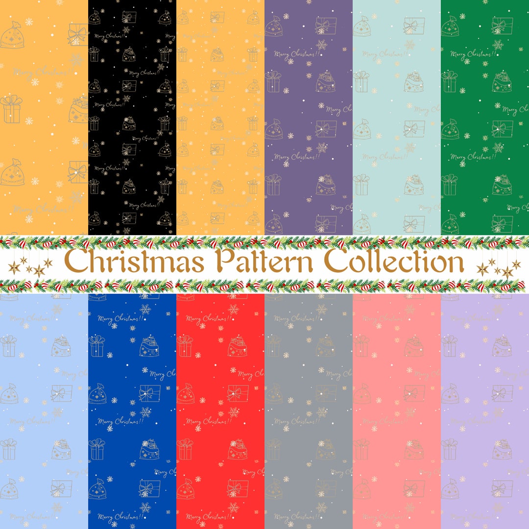 Papel digital navideño imprimible, patrones navideños, papel digital ...