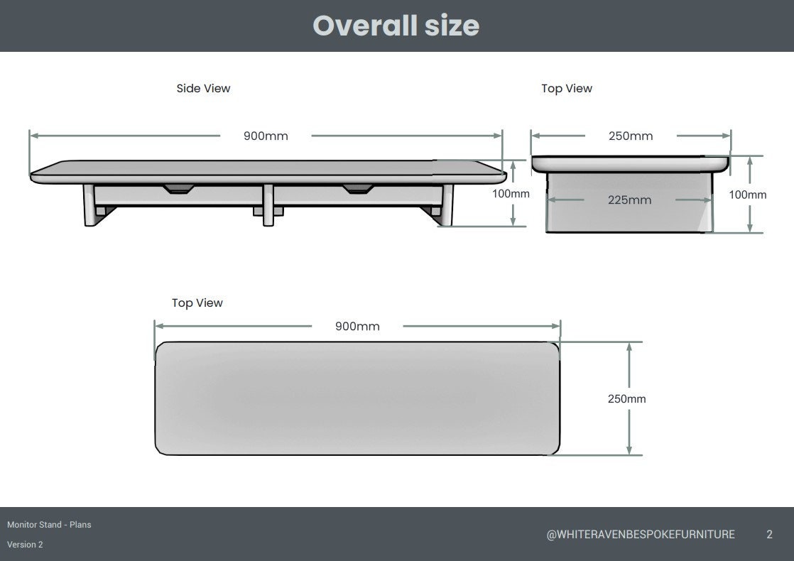 Mid-century Monitor Stand - DIY Build Plans | Woodworking Plans (metric ...