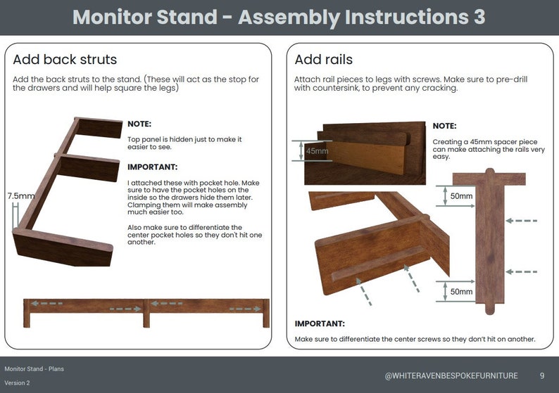 Mid-century Monitor Stand - DIY Build Plans | Woodworking Plans (metric ...