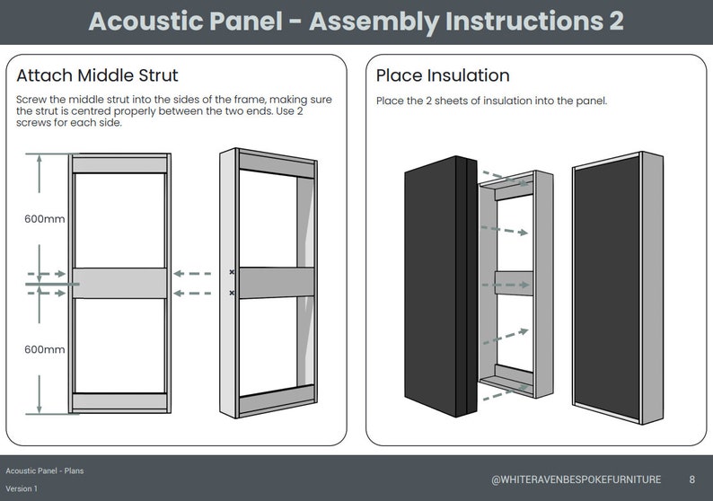 DIY Acoustic Panels Digital Plans PDF Download metric Only - Etsy