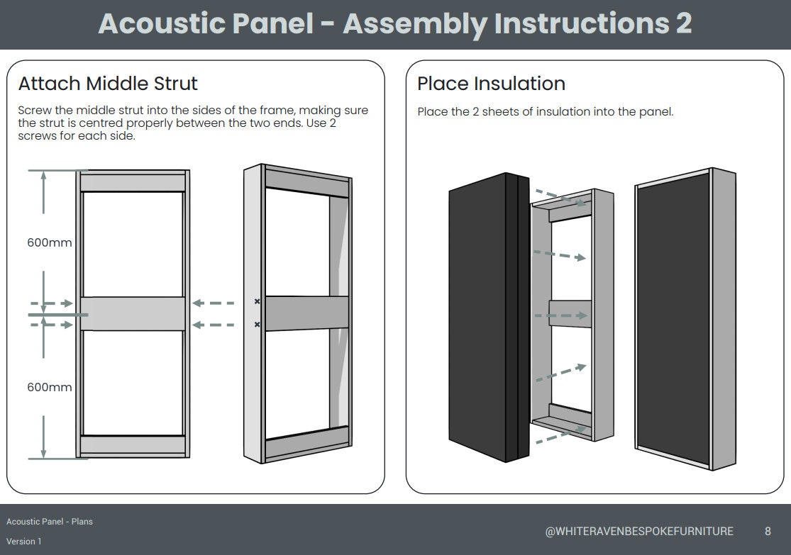 DIY Acoustic Panels - Digital Plans - PDF Download (metric Only) - Etsy