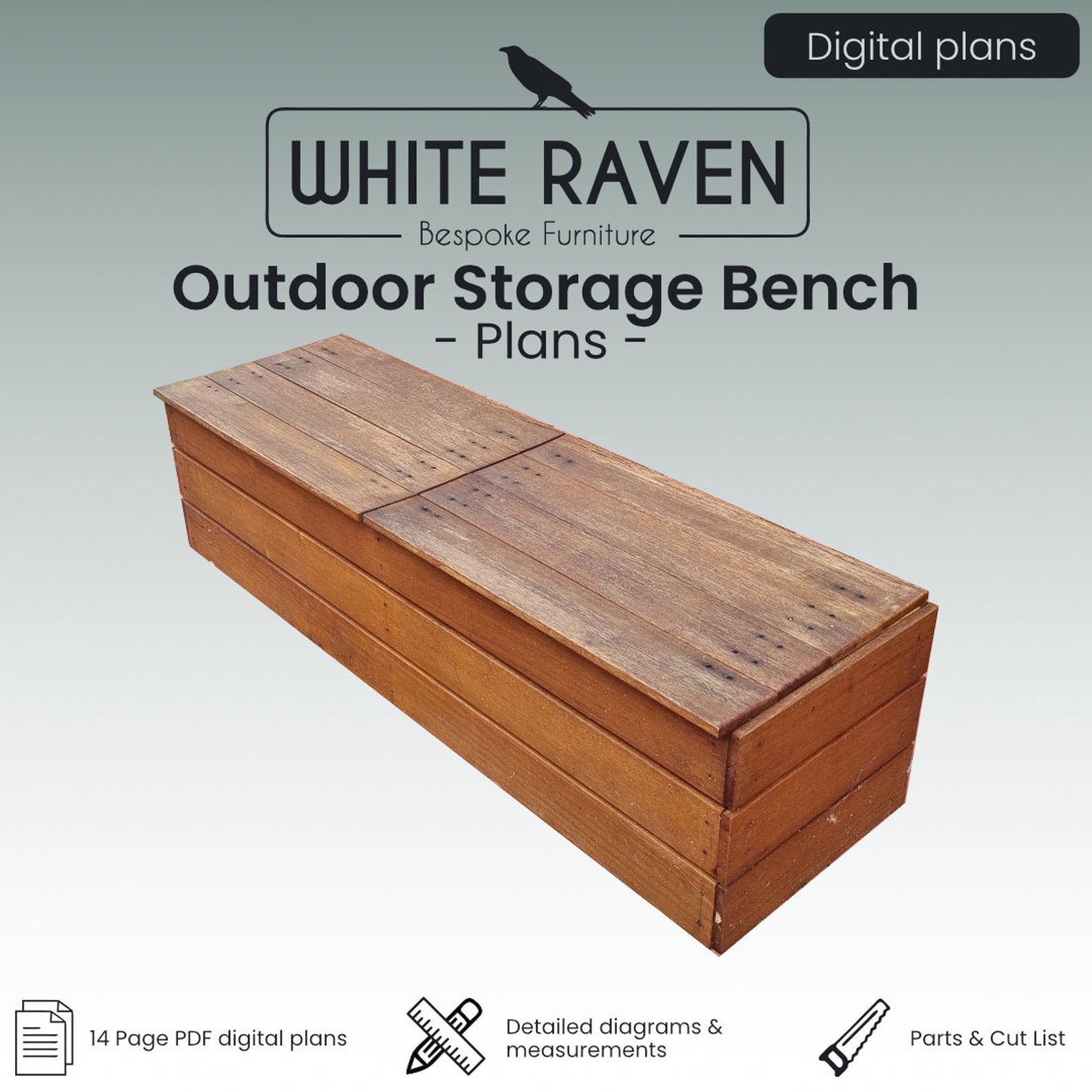 DIY Outside Storage Bench | Step-by-step Digital Plans - Etsy