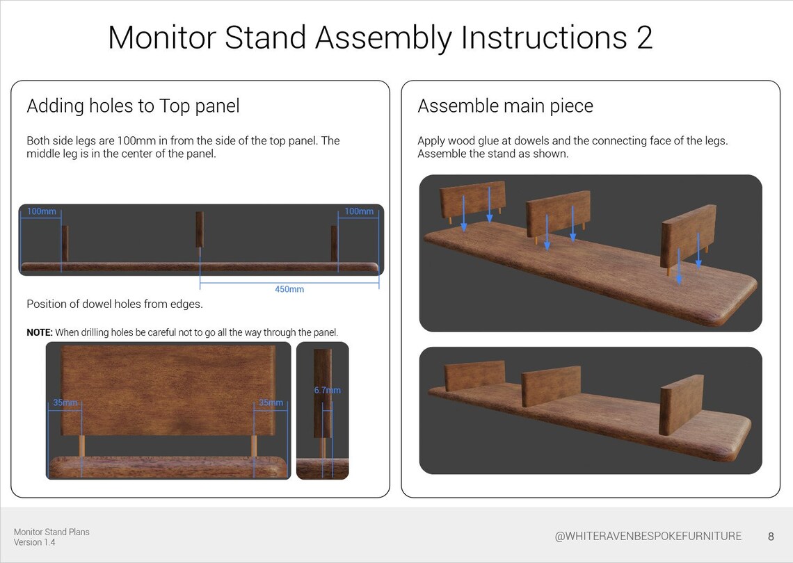 Mid-century Monitor Stand DIY Build Plans Woodworking - Etsy