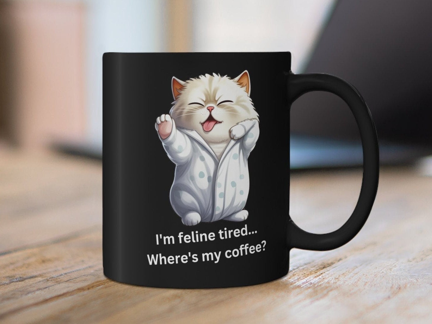 Tired Coffee Cat