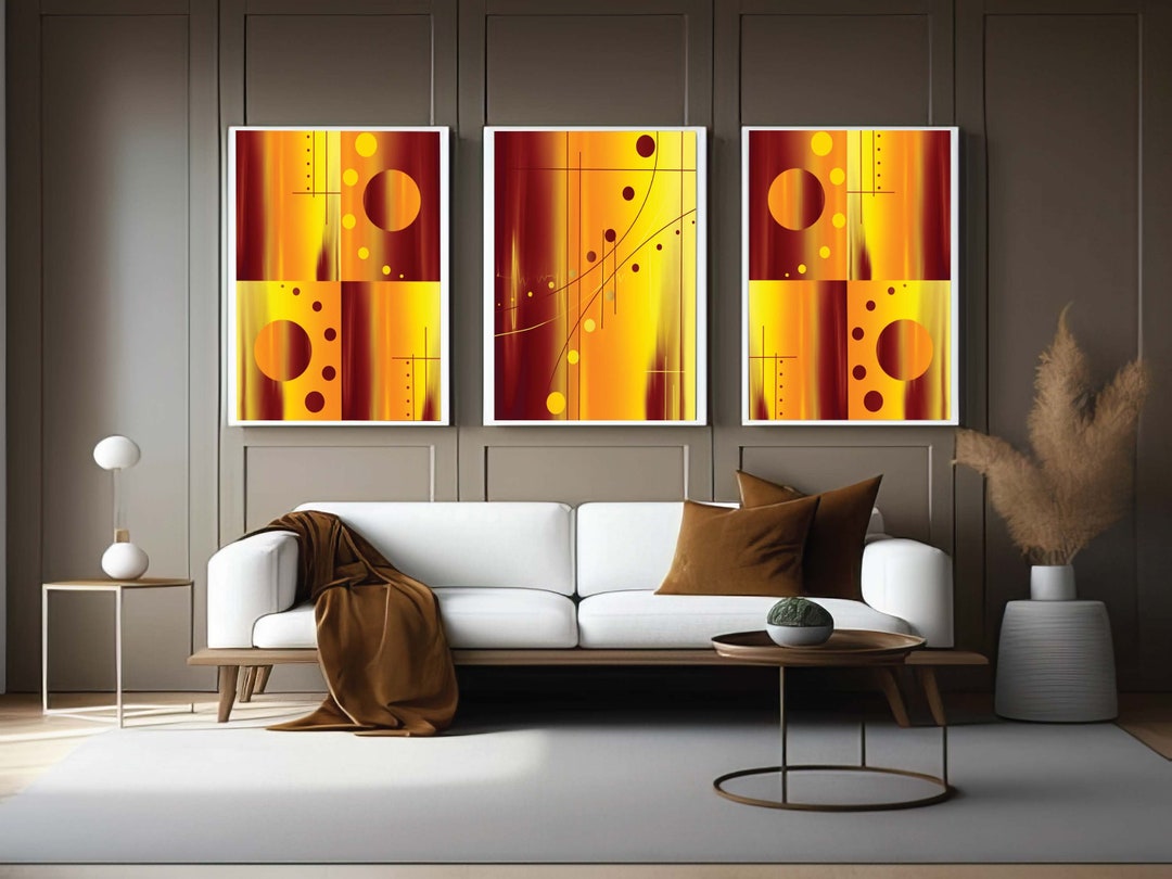 Art Bundle 3-piece Set Abstract Art Colorful Decor Home Decor Living ...