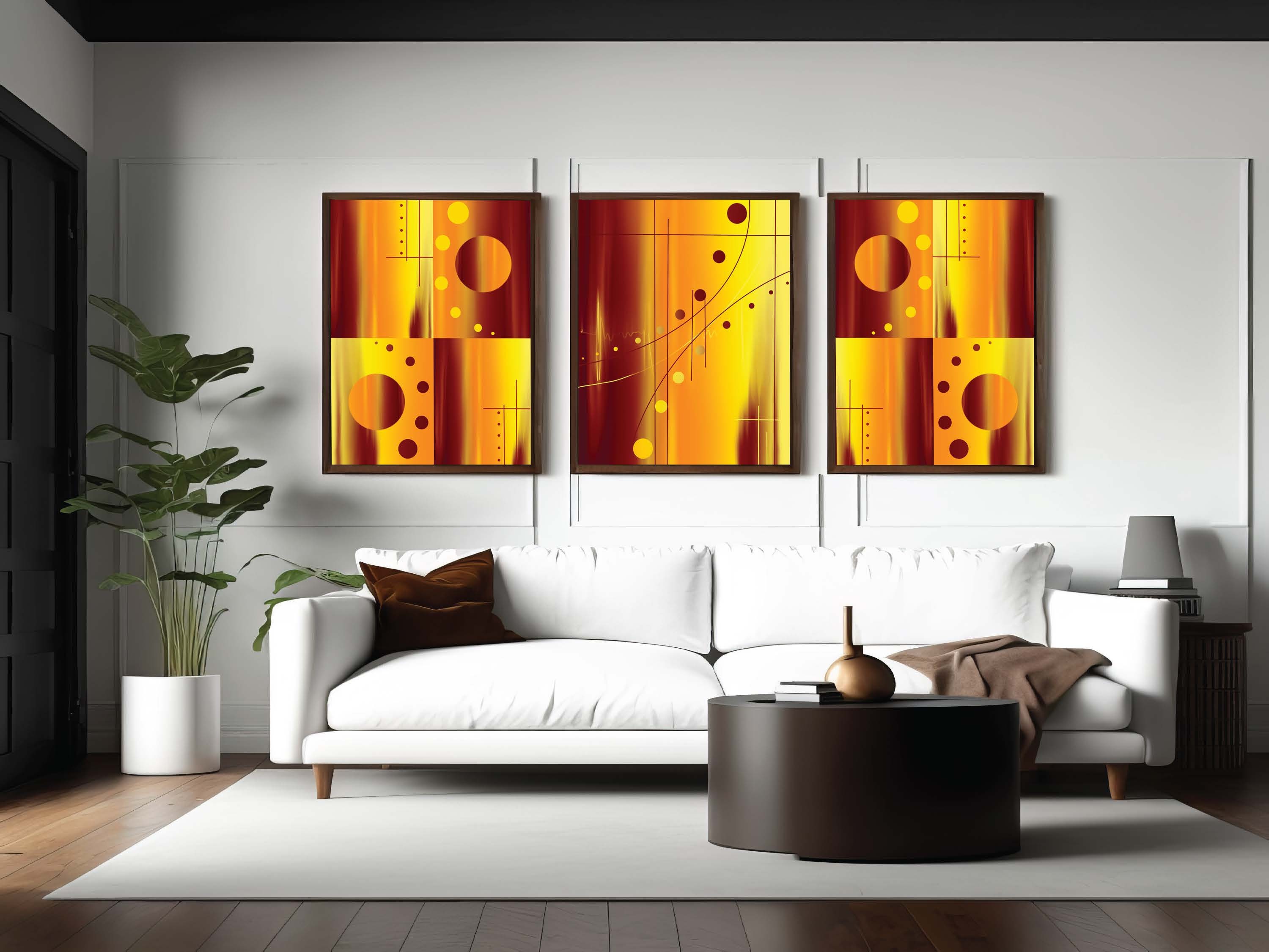 Art Bundle 3-piece Set Abstract Art Colorful Decor Home Decor Living ...