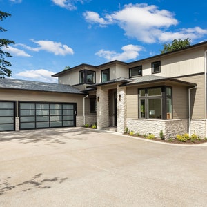 9 Wide by 8 Tall Full View Modern Garage Door With Matt Black Finish ...