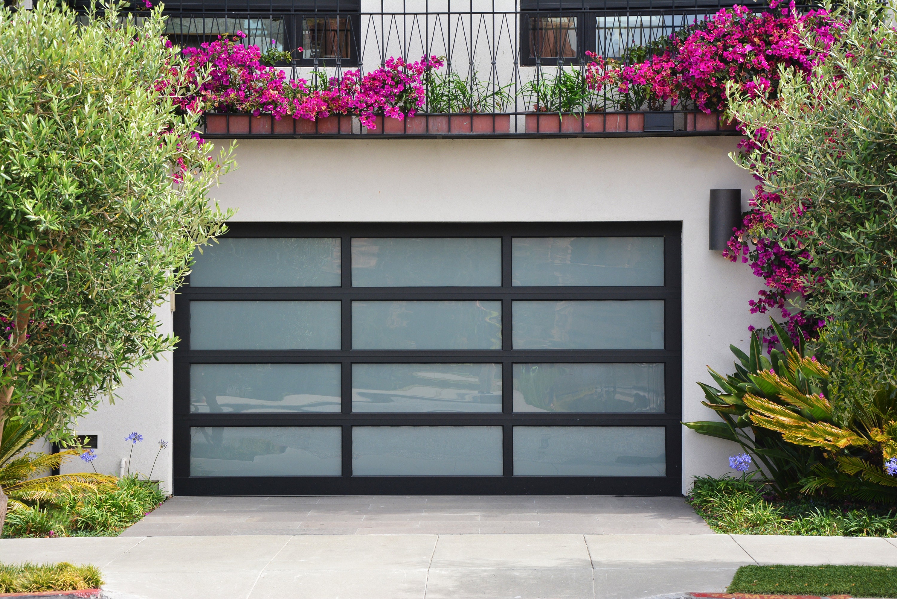12 X 7 Full View Modern Garage Door With Matte Black Finish With ...