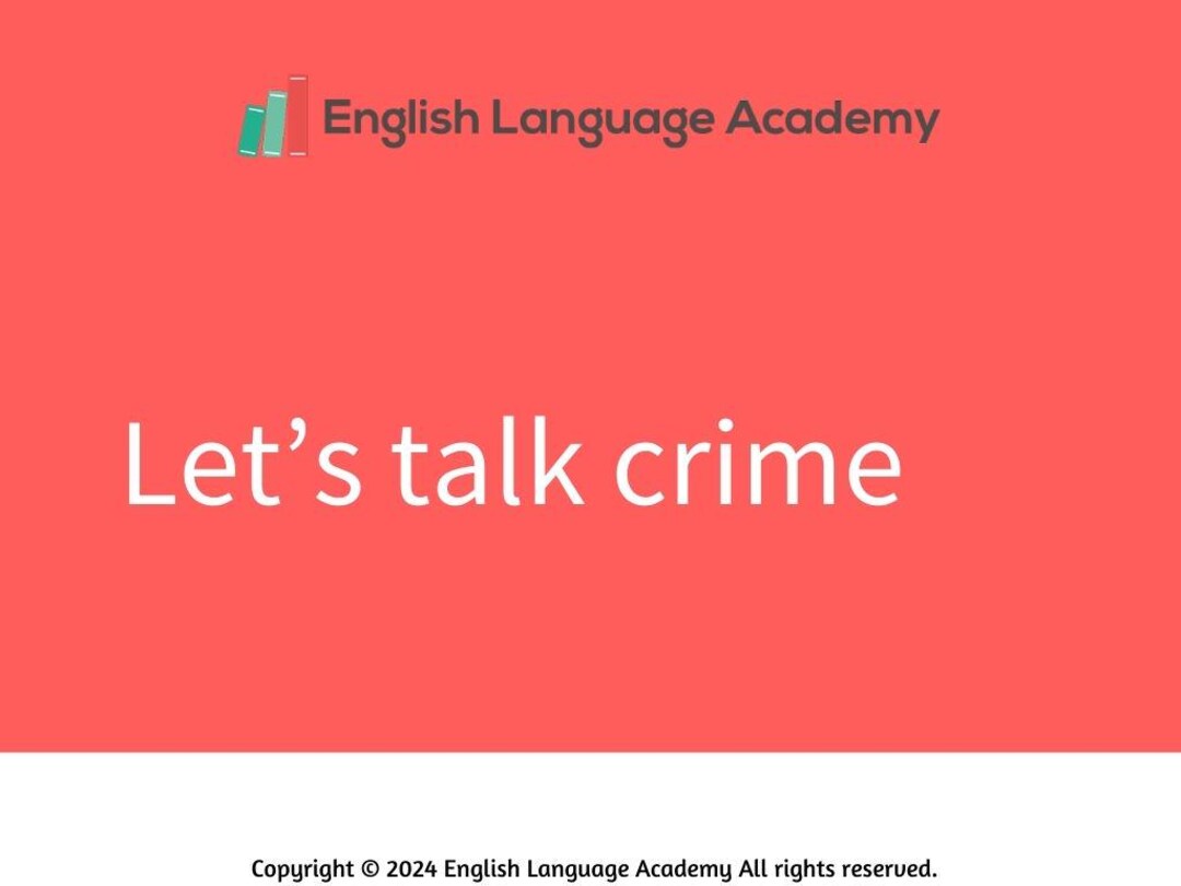 ESL Conversation Lesson- Let's Talk Crime - Etsy