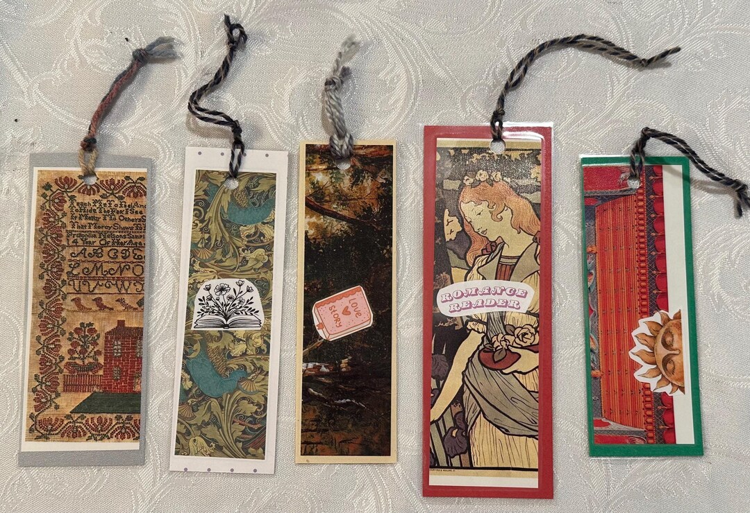 Bookmarks Made From Upcycled Books and Materials--choose 5 - Etsy