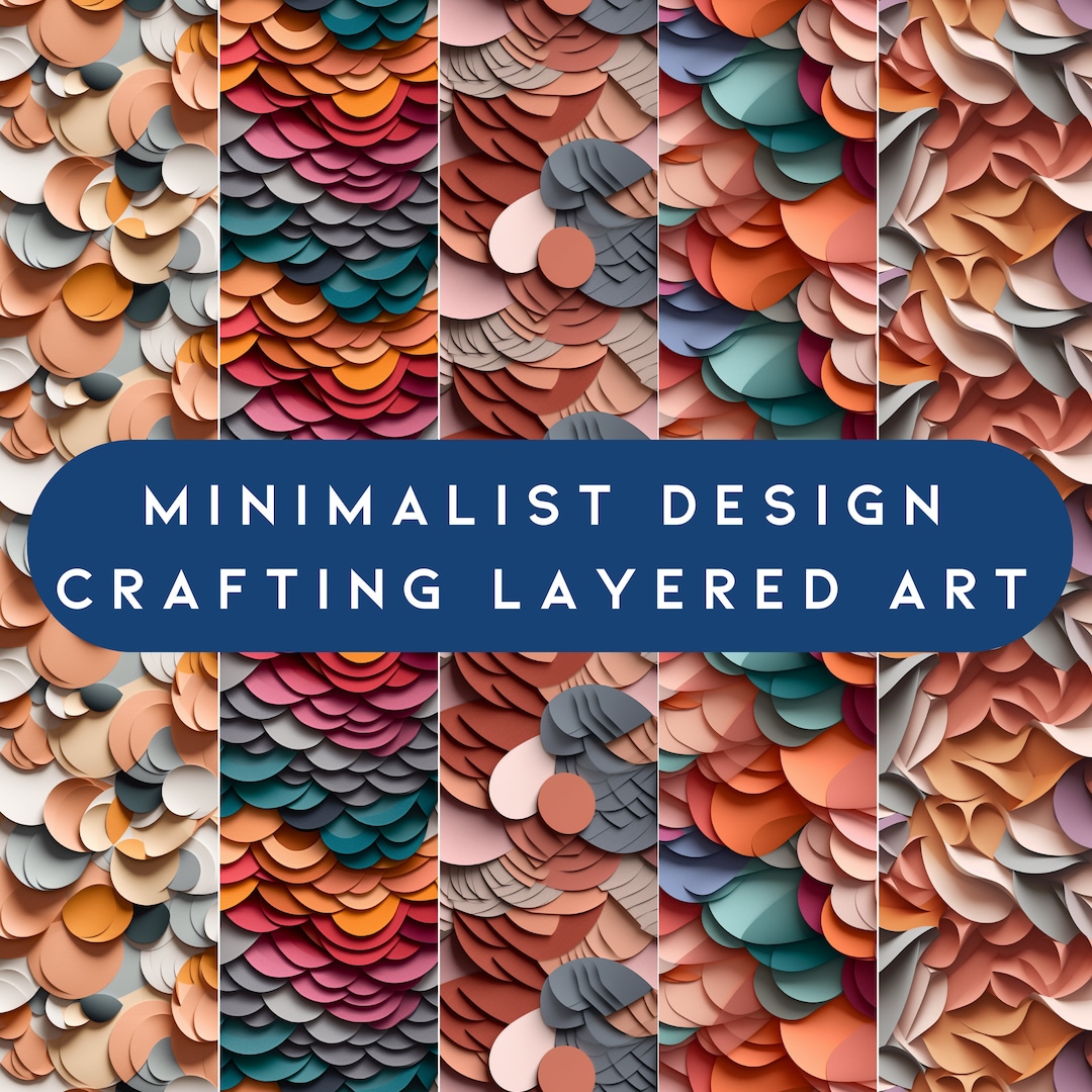 Minimalistic Layered Paper Art Seamless Pattern - Premium Digital Paper ...