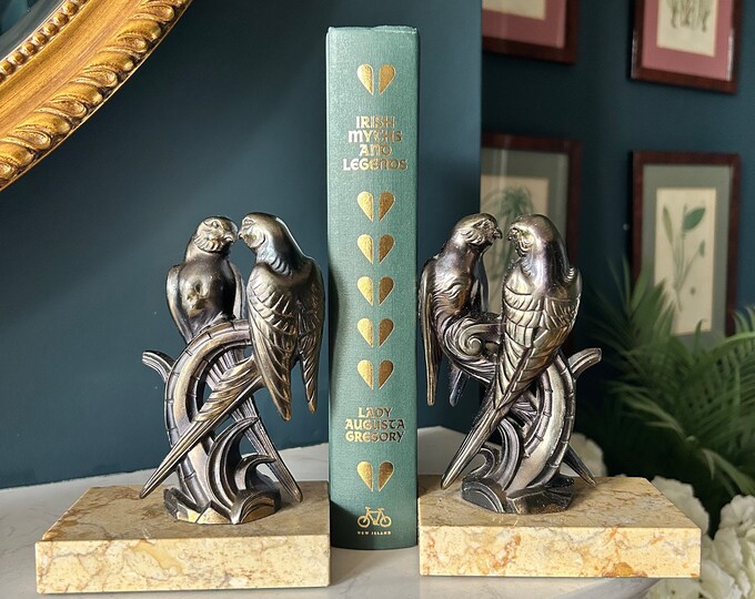 Pair of French Art Deco 1930s Spelter and Marble Bird Bookends - Etsy