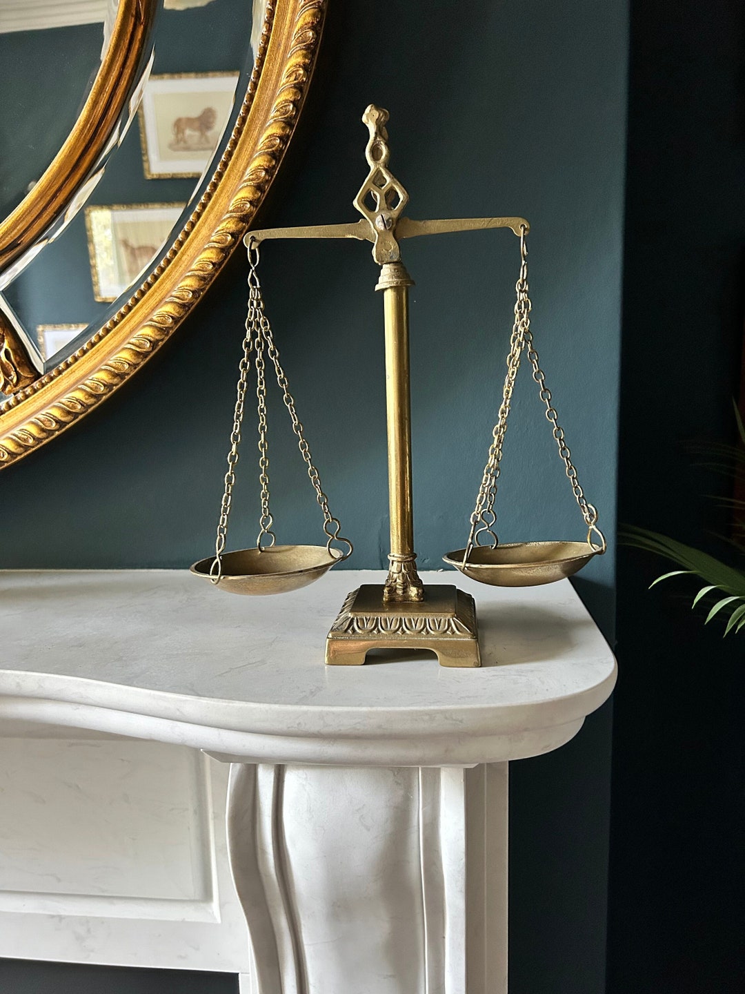 Vintage Brass Decorative Weighing Scales With Ornate Base - Etsy