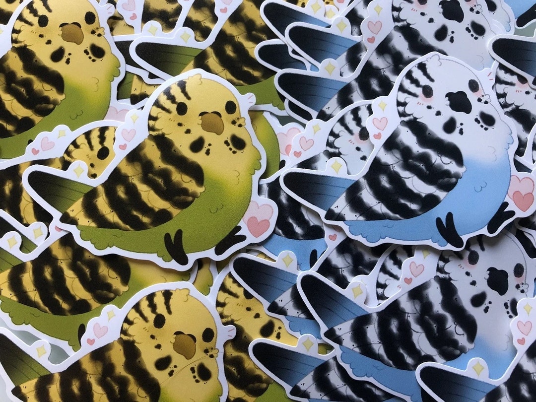 Budgie Sticker Cute Kawaii Borb Birb Sticker Hand Made Gift Pet Birds ...