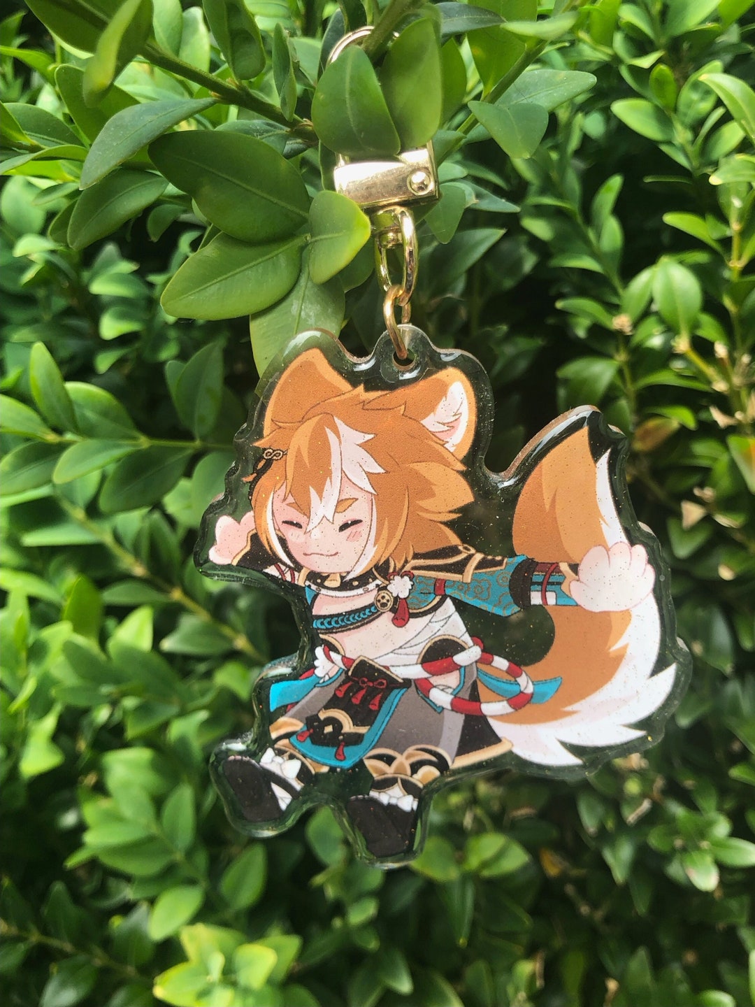 Cute Kawaii Gorou Genshin Impact Glitter 3” Acrylic Charm Male Video ...