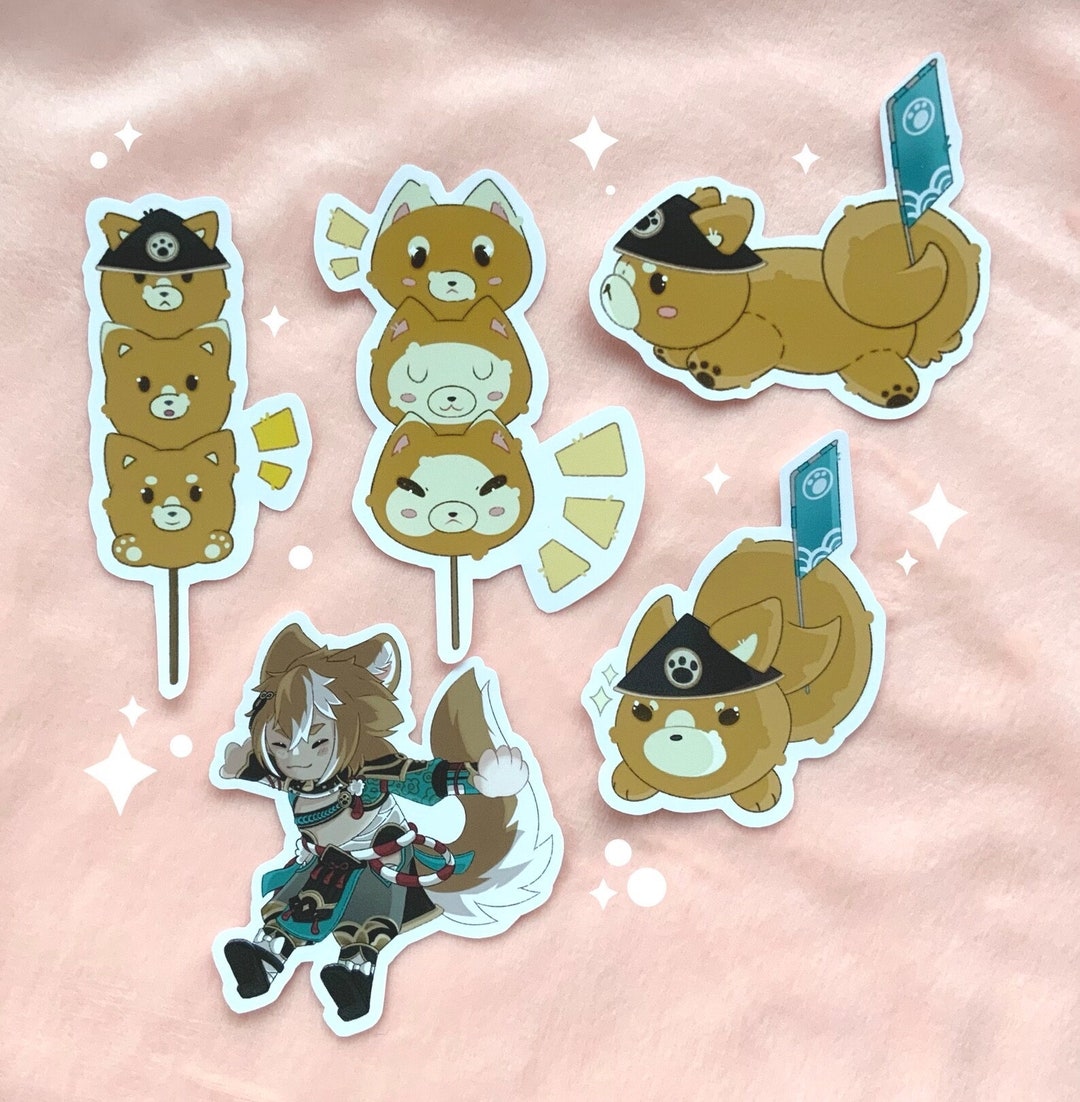 Cute Kawaii Chibi Gorou Genshin Impact Sticker Set Male Video Game ...