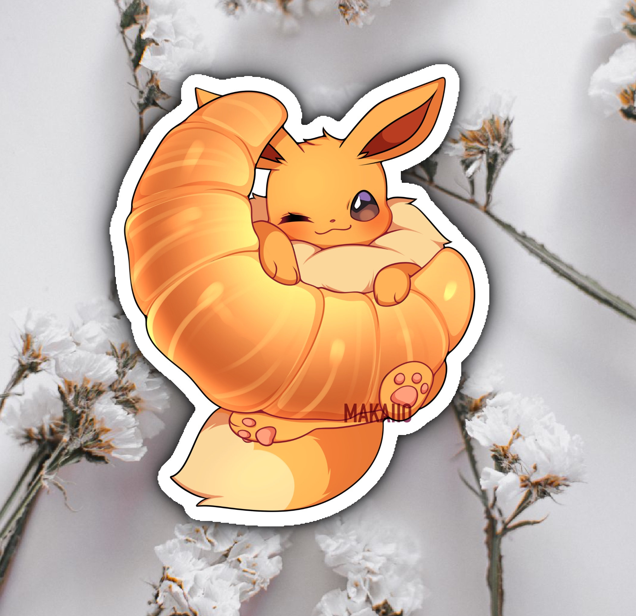 Eevee Croissant Kawaii Cute Food Kawaii Chibi Pokémon Eeveelutions ...