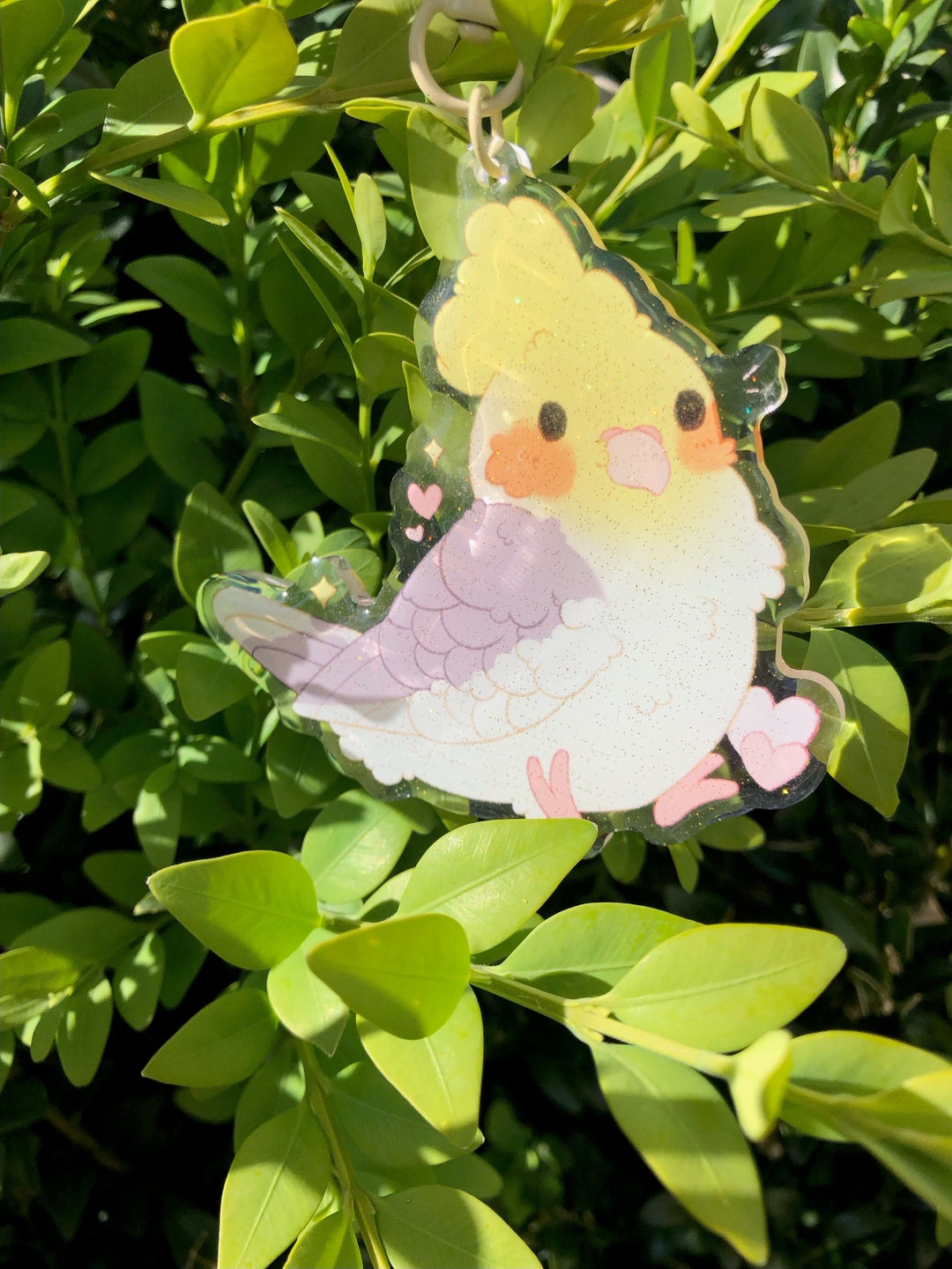 Cute Kawaii Chibi Pied Cockatiel Acrylic Charm Anime Charm Stars ...
