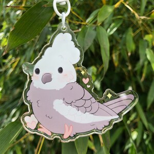 Cute Kawaii Chibi White Faced Cockatiel Acrylic Charm Anime Charm Stars ...