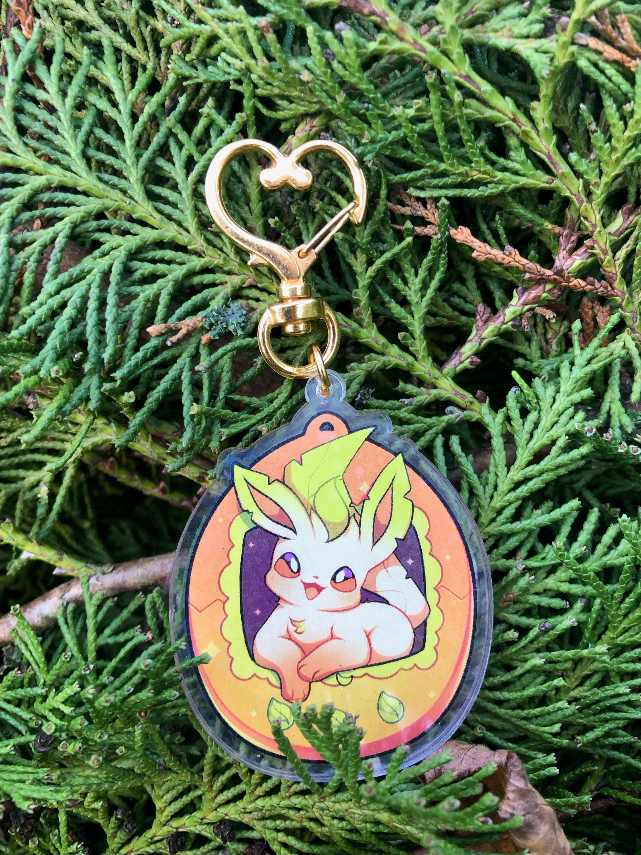 Eeveelution Star Holographic 2” Keychains Heart Clasp Pokemon Inspired ...