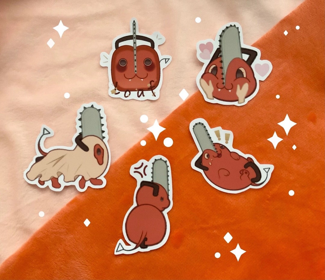Cute Kawaii Chibi Chainsaw Monster Sticker Set Female Video Game Anime ...