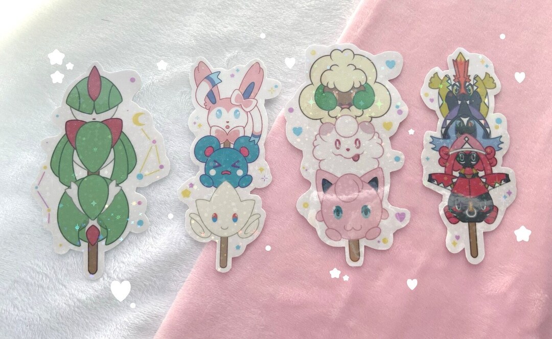 Cute Kawaii Pokemon Fairy Type Tapu Dango Sticker Anime Sticker Stars ...