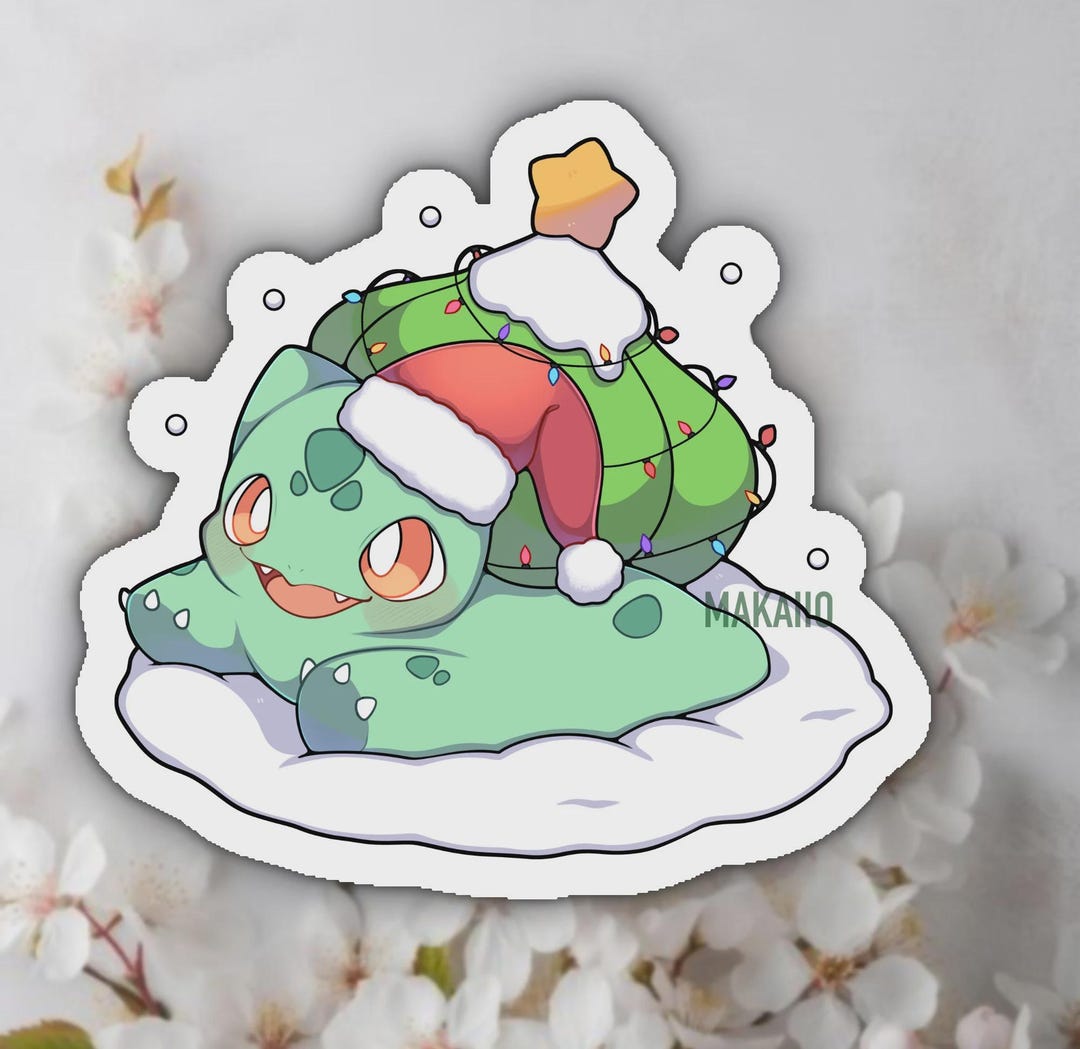 Cute Kawaii Chibi Pokémon Inspired Starter Bulbasaur Animal Sticker ...