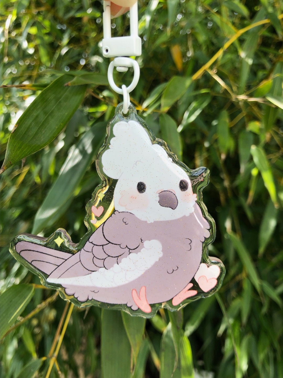 Cute Kawaii Chibi White Faced Cockatiel Acrylic Charm Anime Charm Stars ...