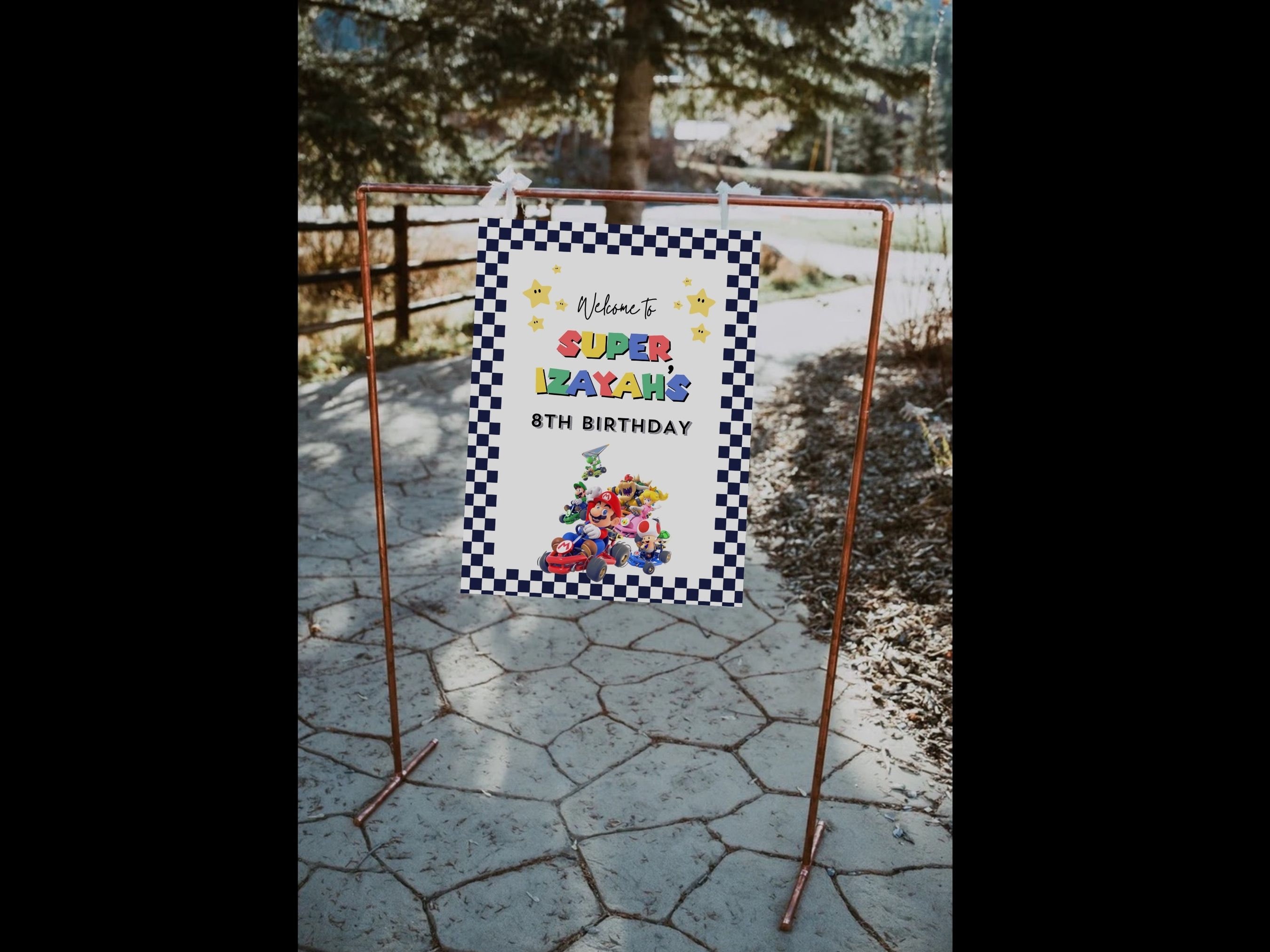 EDITABLE Super Mario Welcome Sign, Super Mario Event Sign, Modern Mario ...