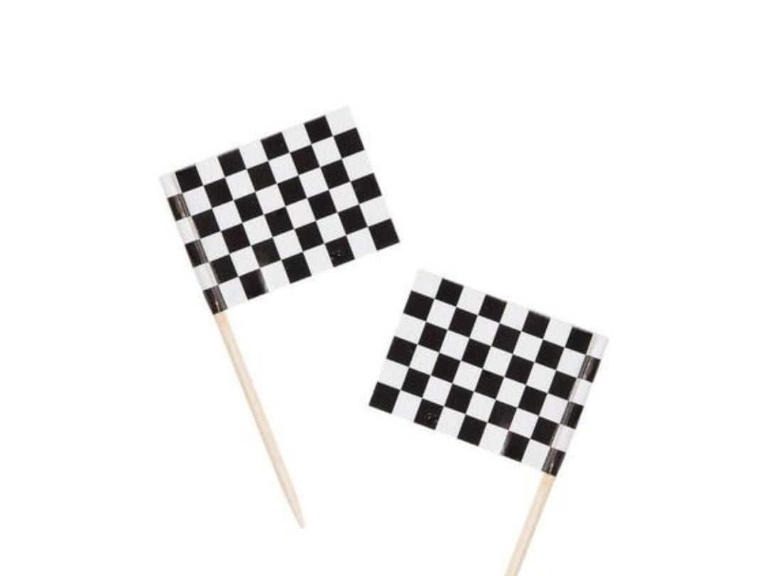 Printable Checkered Toothpick Flags, Racing Flag Cupcake Topper, DIY ...