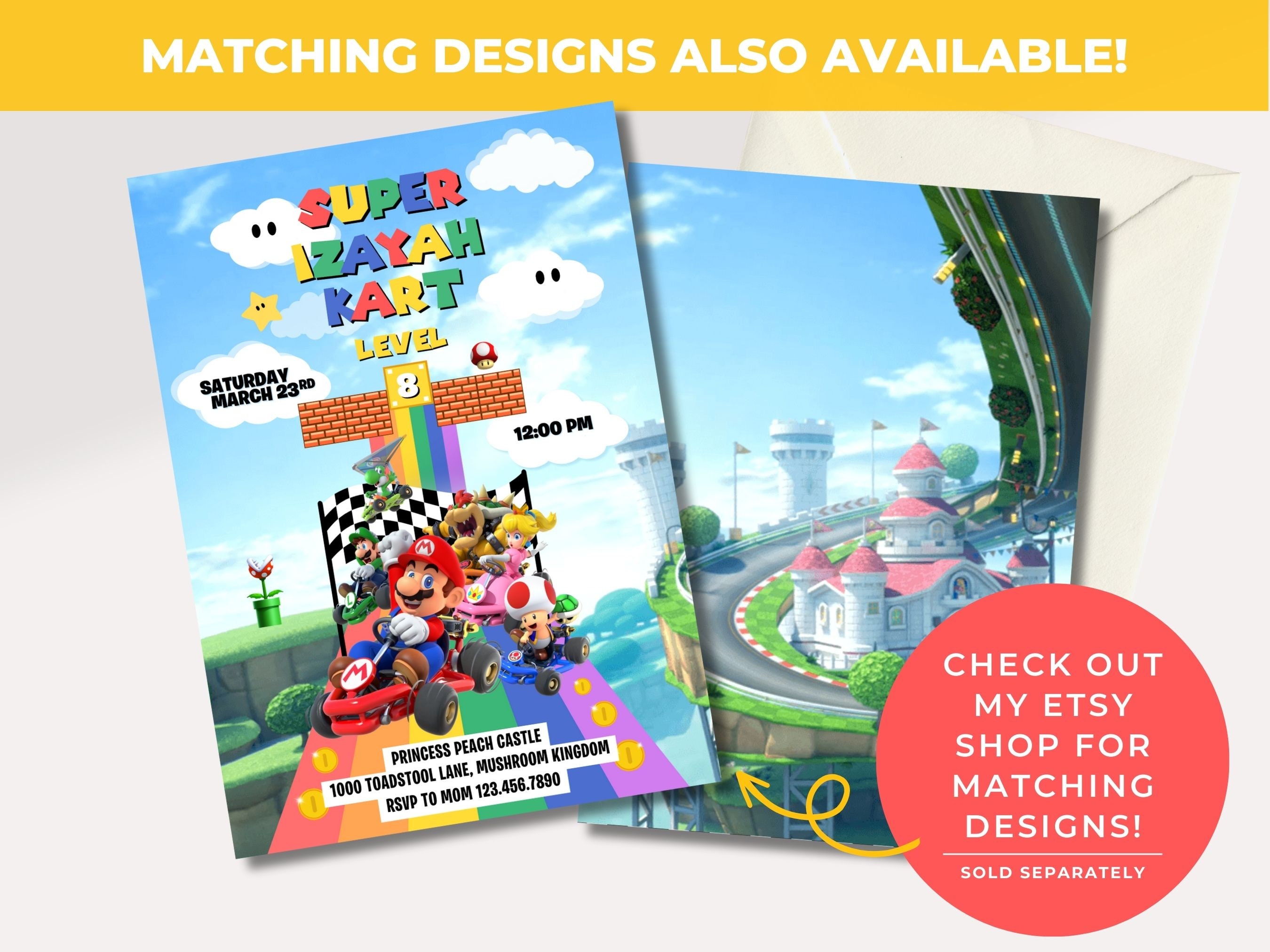 EDITABLE Super Mario Kart Food Tent Labels, Super Mario Bros Foldable ...