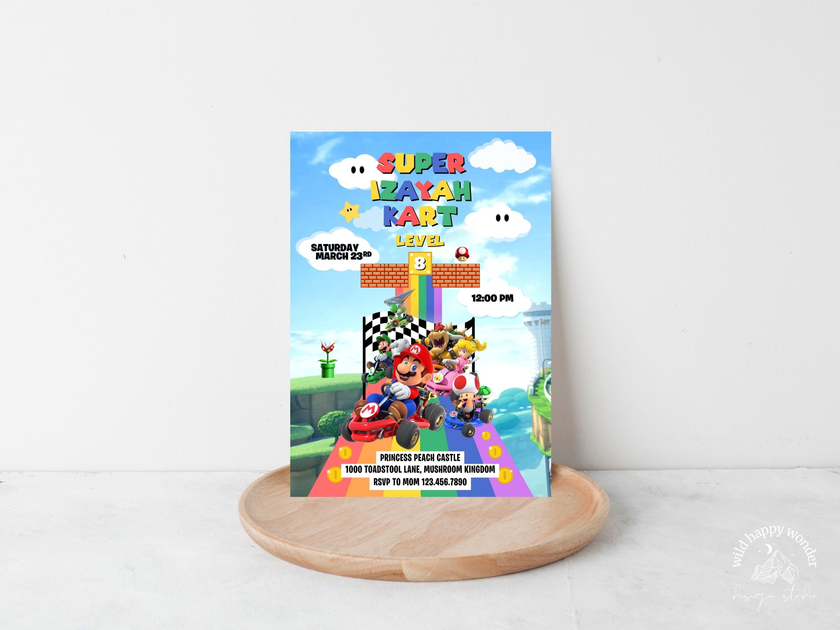 EDITABLE Super Mario Birthday Invitation, Mario Bros Birthday Invite ...