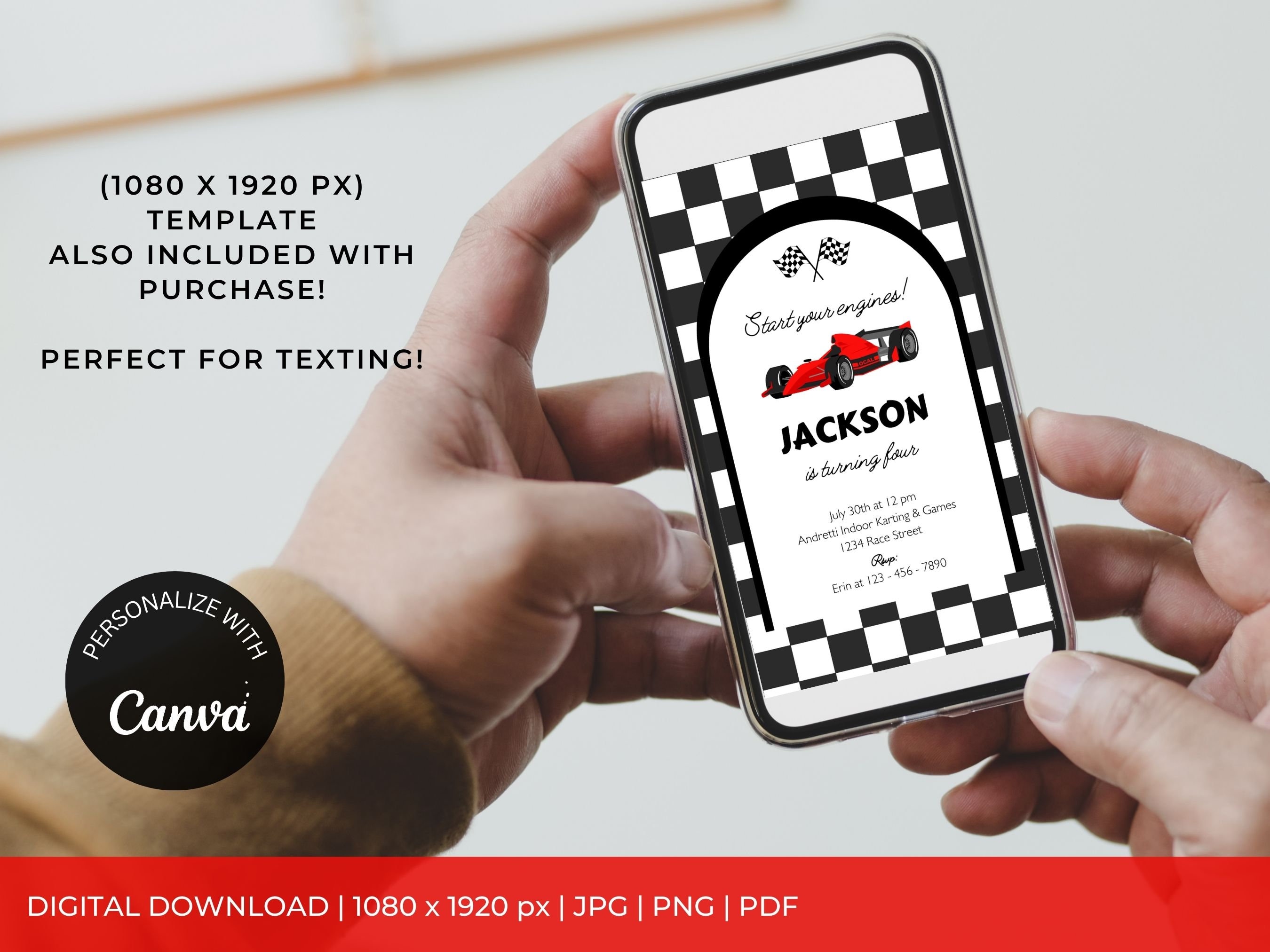 EDITABLE Race Car Birthday Invitation Speed Racing Invitation - Etsy