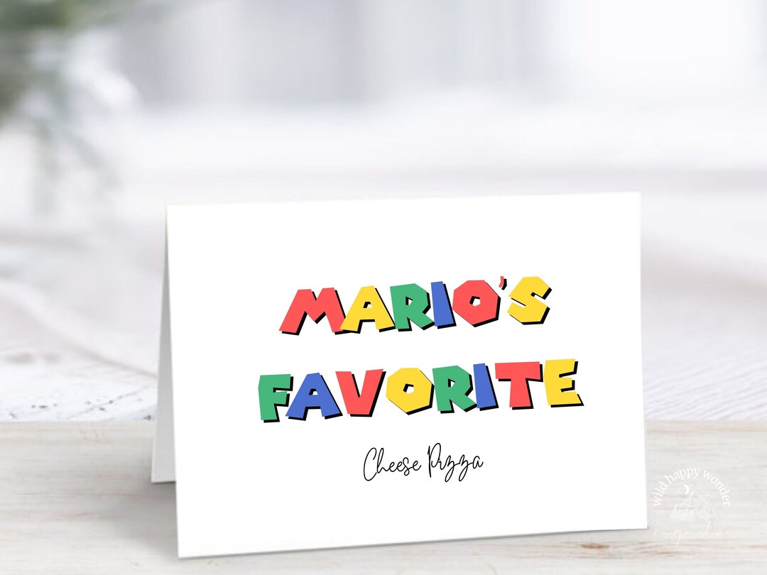 EDITABLE Super Mario Kart Food Tent Labels, Super Mario Bros Foldable ...