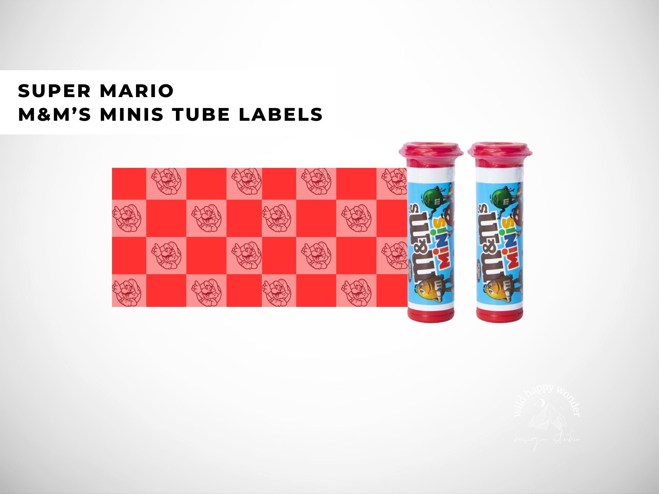 Super Mario M&M'S Minis Tube Favor Labels, 1.08 Oz Minis Tube Design ...