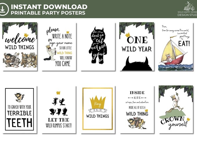 Where the Wild Things Are Themed Dictionary Prints - Etsy