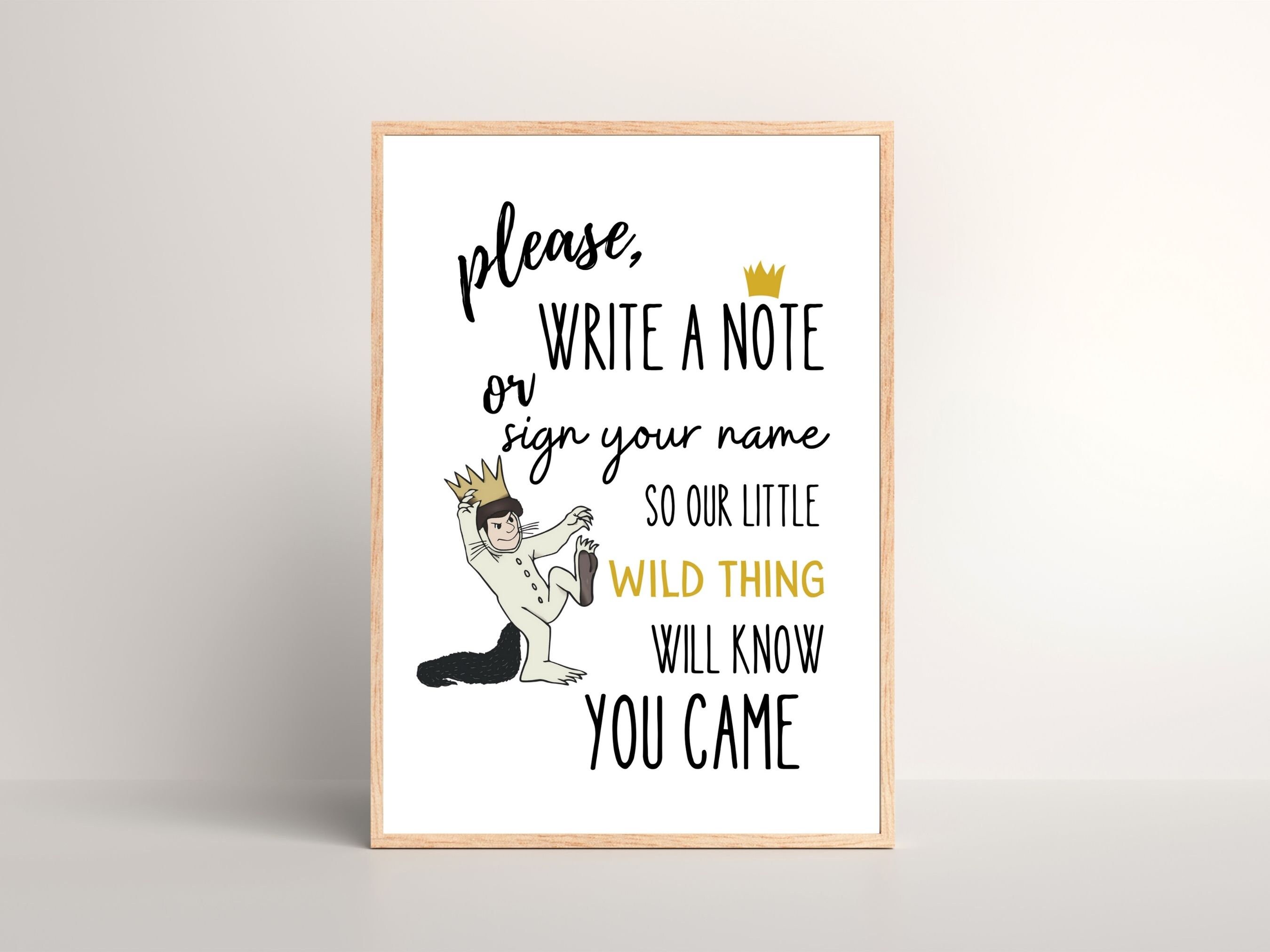 Where the Wild Things Are Set of 10 Printable Party Posters, Wild One ...